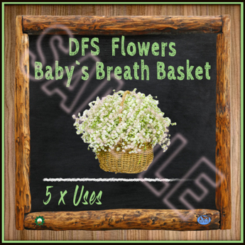 Second Life Marketplace - TEXTURE - DFS Flowers - Baby`s Breath Basket ...