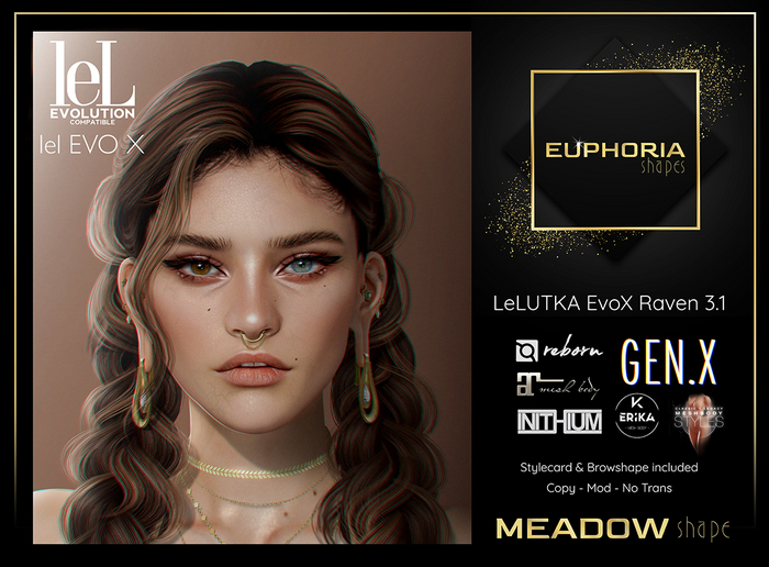 Second Life Marketplace - EUPHORIA Shapes - MEADOW Shape (Lel EvoX ...