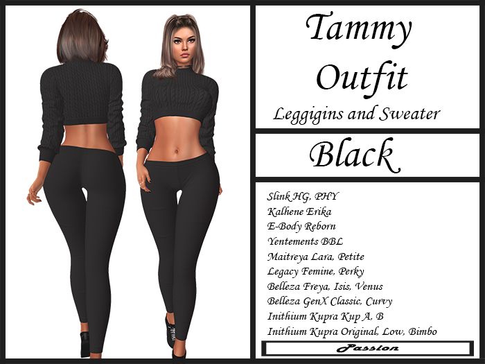 Second Life Marketplace Passion Tammy Outfit Black