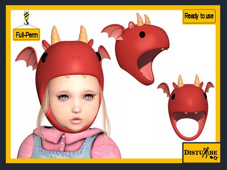 Second Life Marketplace - ::DisturbeD:: Kawaii Cute Dragon Hat - FULL ...