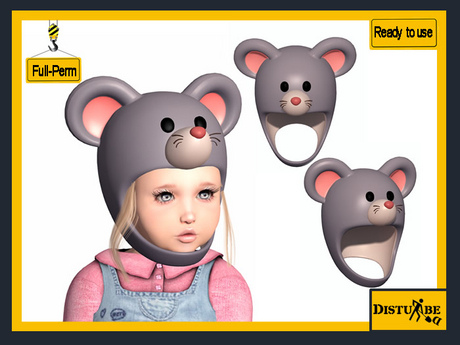 Second Life Marketplace - ::DisturbeD:: Kawaii Cute Mouse Hat - FULL ...