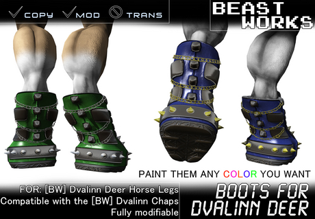 Second Life Marketplace - [BeastWorks] Boots for Dvalinn Deer (Package 1)