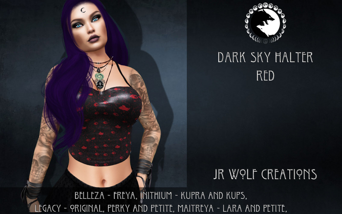 Second Life Marketplace - Dark Sky Halter Red ADD ME (JR Wolf Creations)