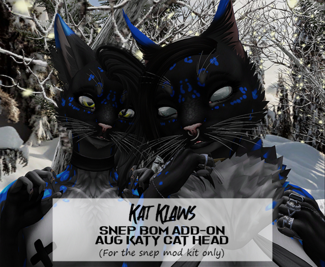 Second Life Marketplace - Kat Klaws -Snep- [AUG] Katy cat head Sapphire ...