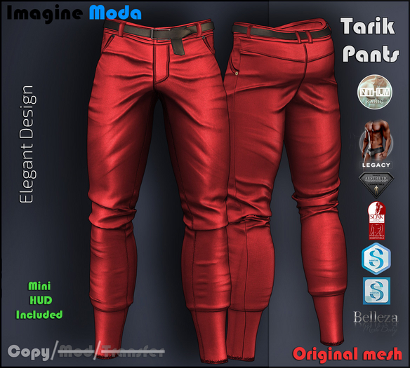 Second Life Marketplace - Tarik Pants {Red} Kario, Aesthetic, Gianni ...