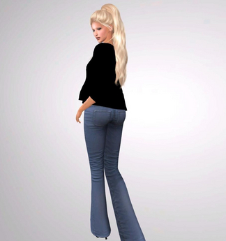Second Life Marketplace - ZJ'S LORIA JEANS AND TOP BLACK"-MAITREYA ...