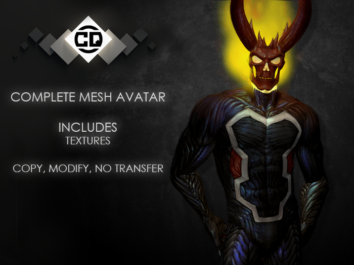 Second Life Marketplace - .:CQ:. Ghost Rider King of Hell Bento Avatar