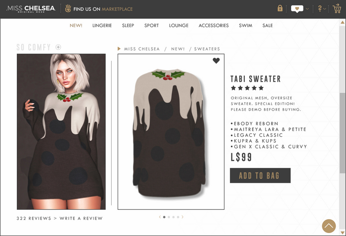 Second Life Marketplace - .miss chelsea. Tabi Sweater Pudding - SPECIAL ...