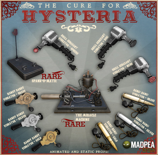 Second Life Marketplace - MadPea Cure for Hysteria - Spank-o-Matic (t) RARE