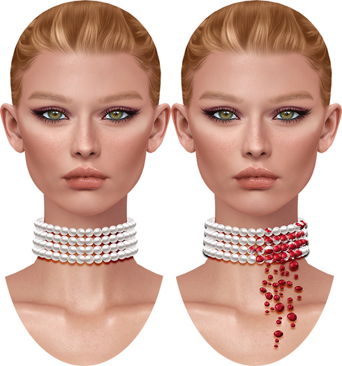 Second Life Marketplace - LaGyo_Prom Queen Choker Pearl&Blood