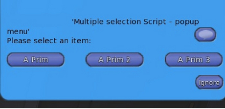 Second Life Marketplace - Multiple selection Script - popup menu