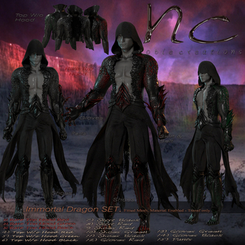 Second Life Marketplace - [NC] - Immortal Dragon -Set Red/Hood-Gianni