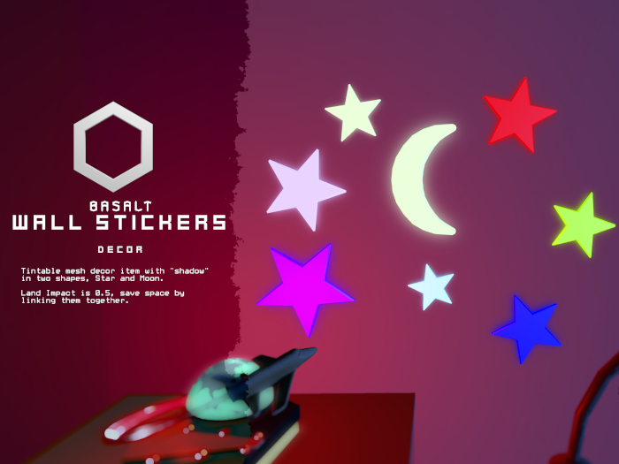 Second Life Marketplace - BASALT // Glow-in-the-Dark Wall Stickers