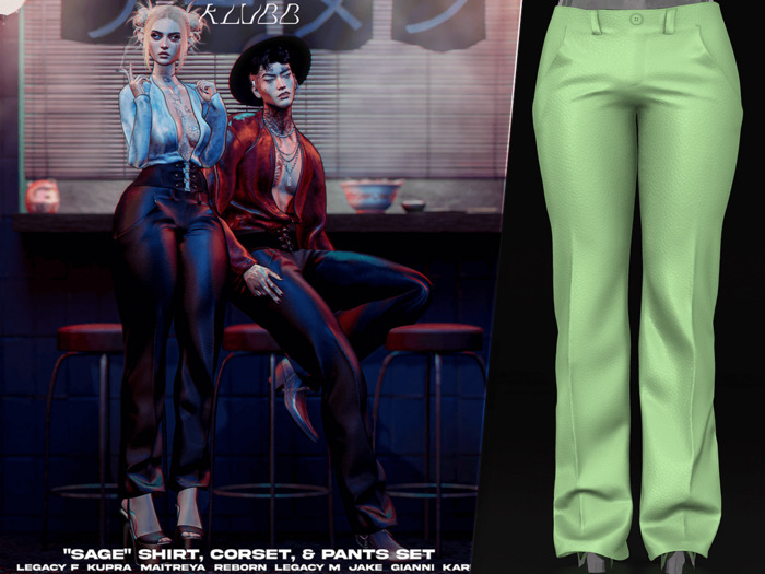 Second Life Marketplace - #Klubb "Sage" Pants [Jaded]