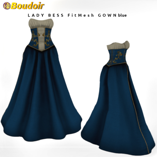 Second Life Marketplace - *!*BOUDOIR FULL PERMS TEXTURE LADY BESS GOWN blue
