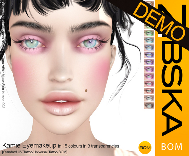 Second Life Marketplace - Zibska [50% Off] BOM Pack ~ Kamie Eyemakeup Demo