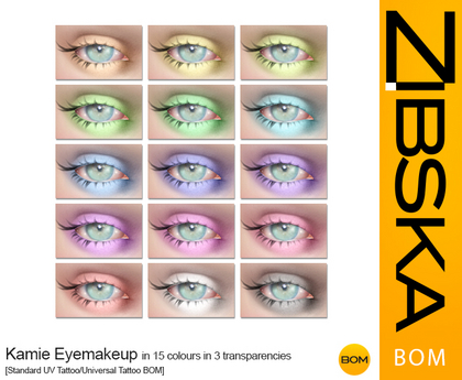 Second Life Marketplace - Zibska [50% Off] BOM Pack ~ Kamie Eyemakeup ...