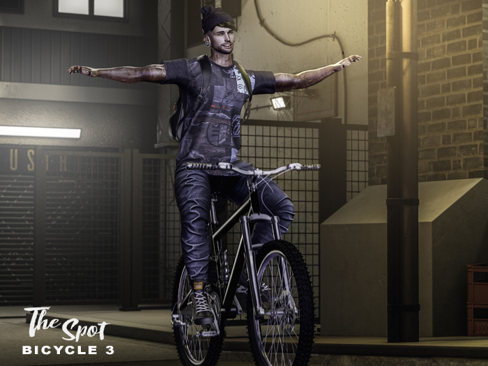 Second Life Marketplace - {The Spot} Single Male Pose 42 (Bicycle 3)