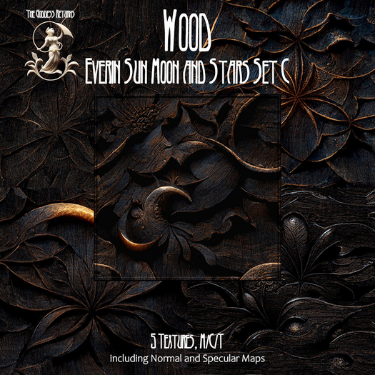 Second Life Marketplace - TGR - Wood - Everin Sun Moon and Stars Set C ...