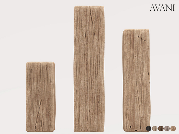 Second Life Marketplace - Avani Kris Collection Oak Beam Pedestal Set, All