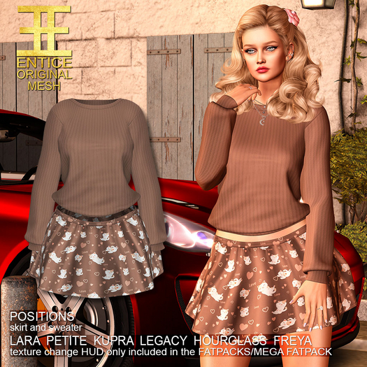 Second Life Marketplace - Entice - Positions Outfit - Tan Kitty