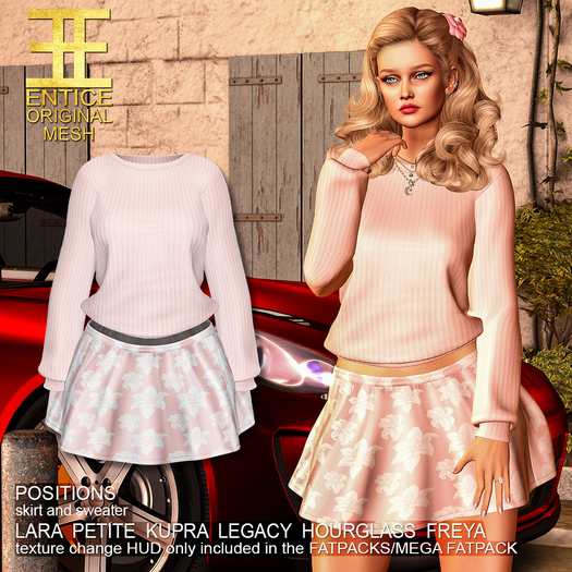 Second Life Marketplace - Entice - Positions Outfit - Pink Floral