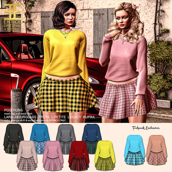 Second Life Marketplace - Entice - Positions Outfit - Plaid Fatpack