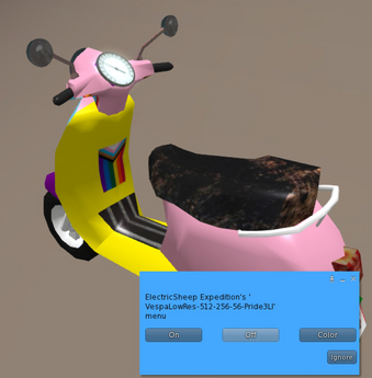 Second Life Marketplace - Pride 2023 Static Vespa Prop Vehicle