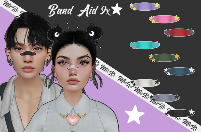 Second Life Marketplace - - MicRo - Stars band-aid nose (Mesh) Hud 9x