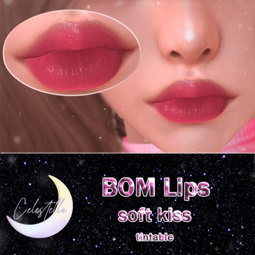 Second Life Marketplace - Celestella BOM Lips ~ soft kiss ~ tintable ...