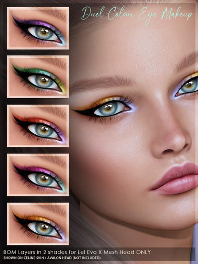 Second Life Marketplace - -Belleza- Lel EvoX BOM Duel Colour Eye Makeup