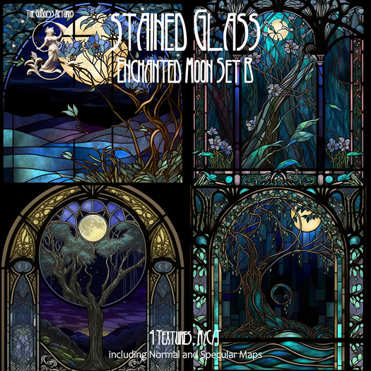 Second Life Marketplace - TGR - Stained Glass - Enchanted Moon Set B boxed