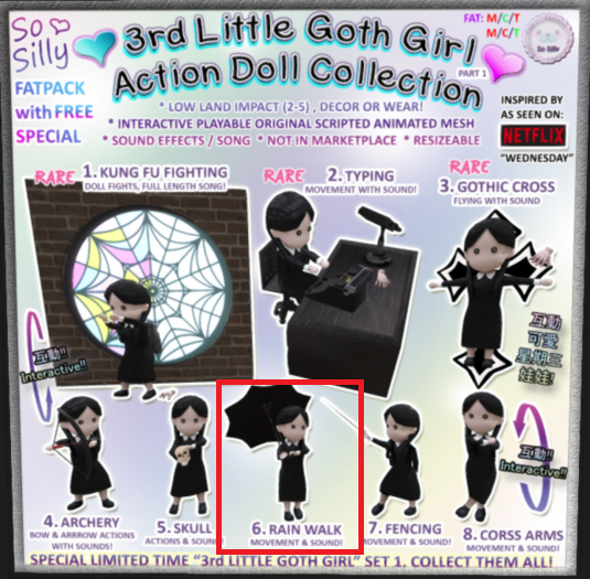 Second Life Marketplace - 06 LITTLE GOTH GIRL-RAINWALK SO SILLY
