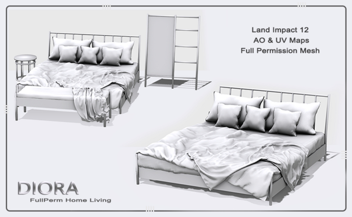 Second Life Marketplace - DIORA FullPerm 001 Bed