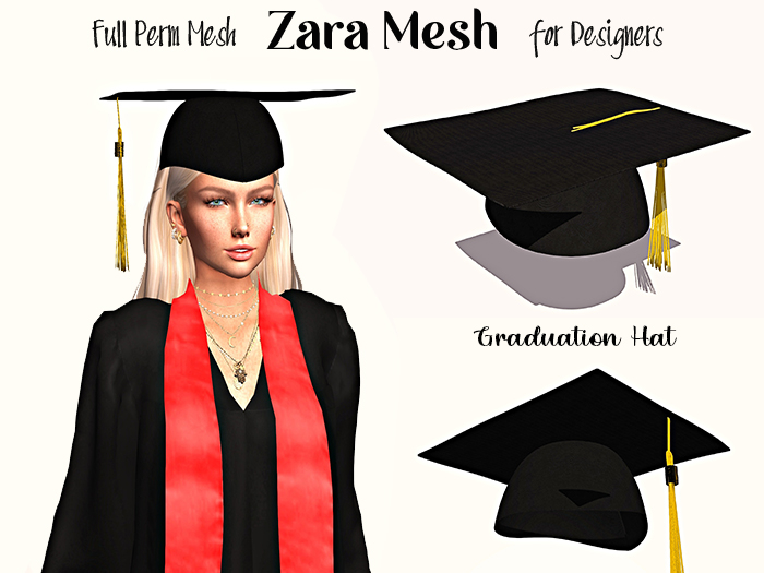 Second Life Marketplace - ZM - Clothes - Graduation Hat - FULL PERM MESH
