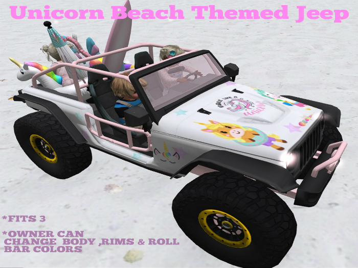 Second Life Marketplace - Unicorn Beach Themed Jeep