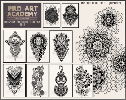 Second Life Marketplace - * PAA / Tattoo Textures Pack No.24