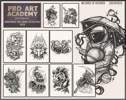 Second Life Marketplace - * PAA / Tattoo Textures Pack No.66