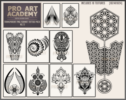 Second Life Marketplace - * PAA / Tattoo Textures Pack No.72