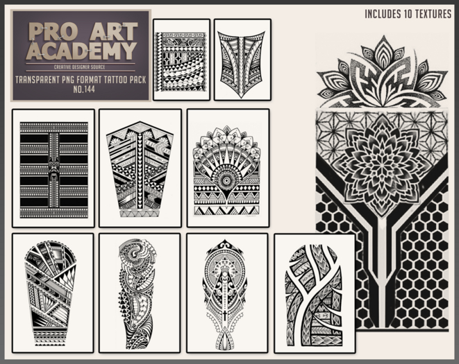 Second Life Marketplace - * PAA / Tattoo Textures Pack No.144