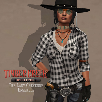 Second Life Marketplace - [Timber Creek] Lady Cheyenne Ensemble-Black