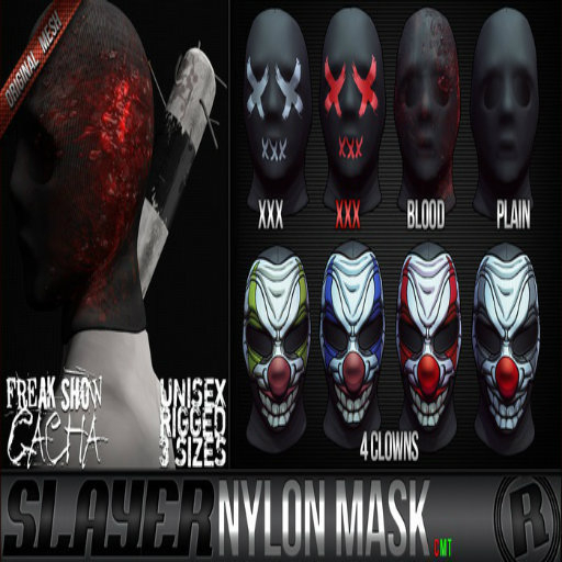 Second Life Marketplace - Razor/// Slayer - Nylon Mask - Plain Black