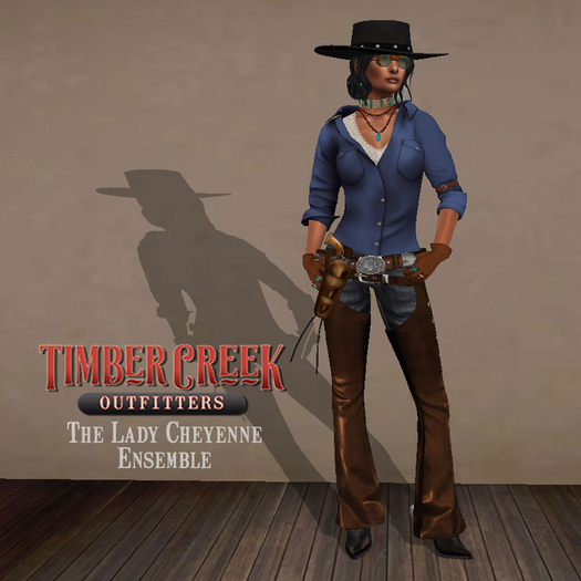 Second Life Marketplace - [Timber Creek] Lady Cheyenne Ensemble-Brown