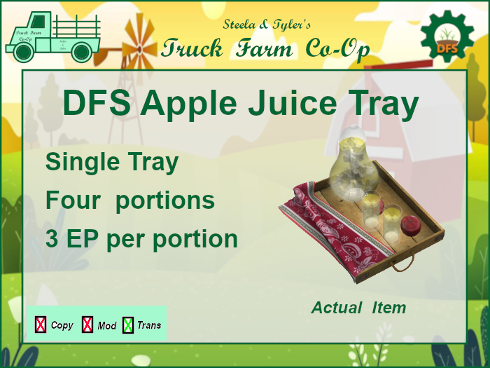 Second Life Marketplace - DFS Apple Juice Tray - X1
