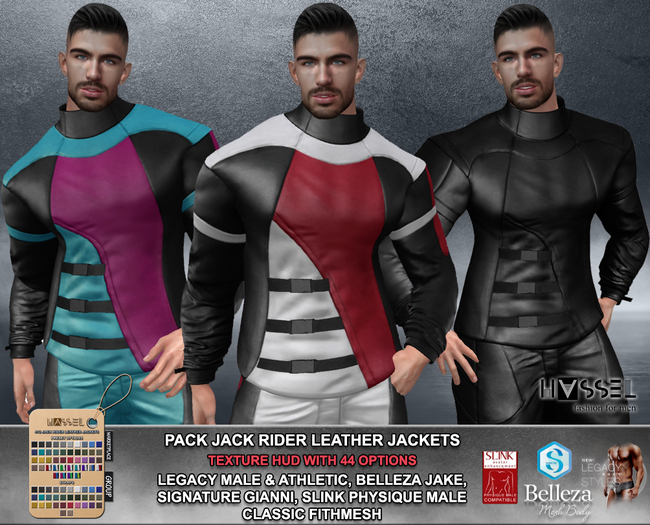 Second Life Marketplace - (HASSEL) PACK MENS JACK LEATHER RIDER JACKETS ...