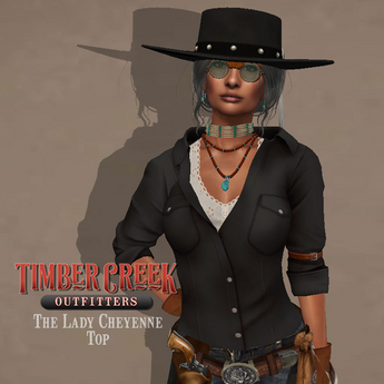 Second Life Marketplace - [Timber Creek] Lady Cheyenne Top-Black