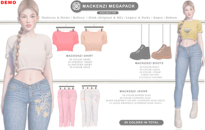 Second Life Marketplace - Addams - Mackenzi Complete Outfit #DEMO