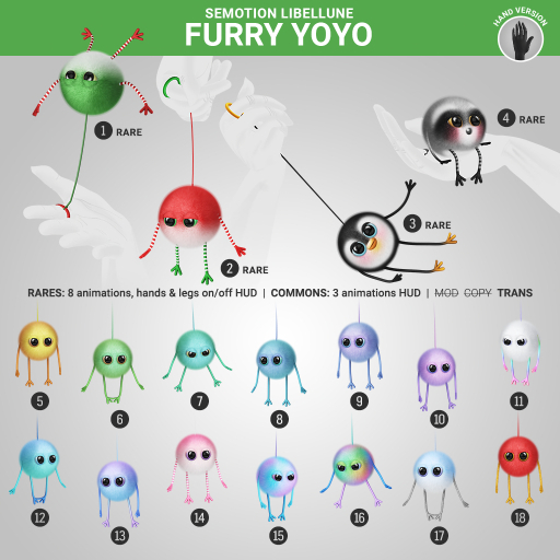 Second Life Marketplace - 2. SEmotion Libellune Furry Yoyo Companion RARE