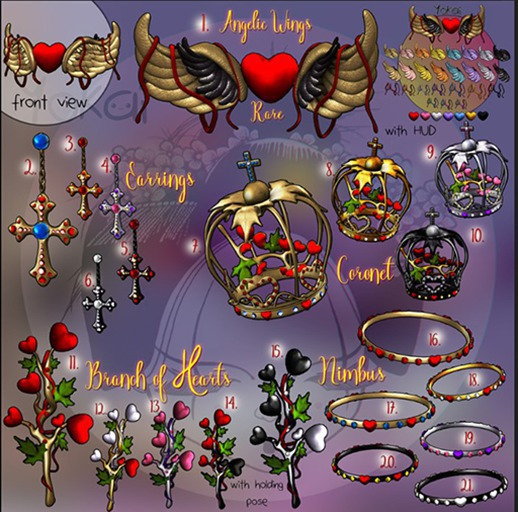 Second Life Marketplace - 16.Yokai - My Angel GACHA - Nimbus (gold\red)