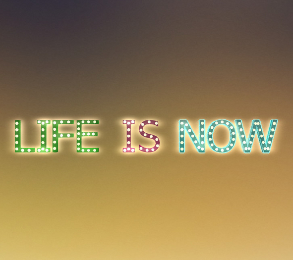 Second Life Marketplace - [Px] "LIFE IS NOW" Illuminated Light Bulbs Sign